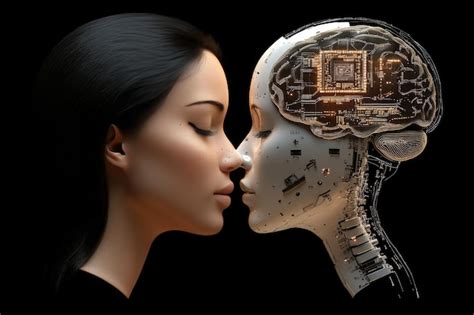 Bio Circuitry Virtual Intelligence Neurotech Brain Circuits And Cognitive Ai Woman And Robot