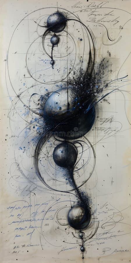 Interstellar Convergence A Cosmic Installation Of Handwritten E Stock