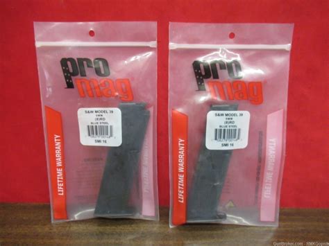 2 Pro Mag Sandw Model 39 9mm 8rd Semi Auto Pistol Magazines Pistol