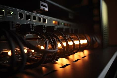 Network Cables Connected Into Switches Generative Ai Stock Illustration Illustration Of