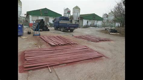 71폭설로 무너진 양돈장 내부 철거후 임시로 재설치고상형 분만케이지물배관사료라인전기환기냉풍배관 Youtube