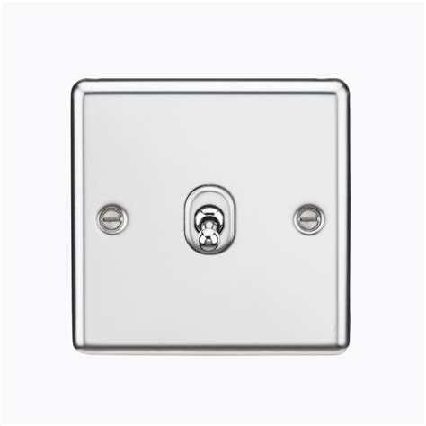10AX 1G Intermediate Toggle Switch Rounded Edge Polished Chrome Evolution Electronics