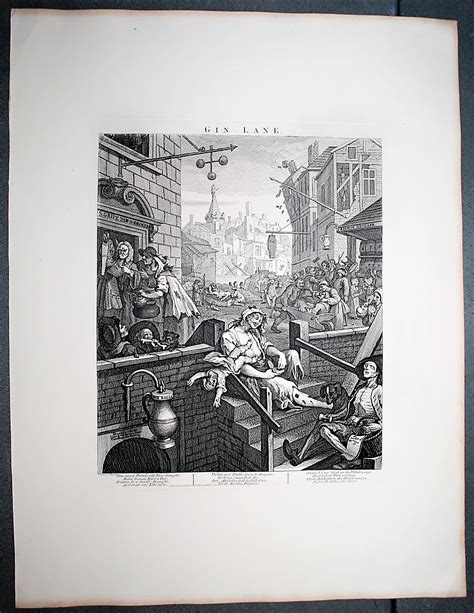 Beer Street Gin Lane By William Hogarth 1837 Art Print Poster BalaguÉ LlibrerÍa