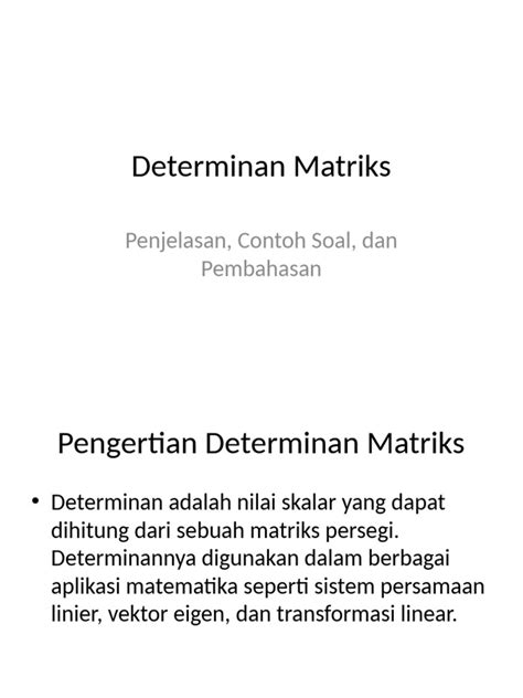 Determinantmatrix Pdf