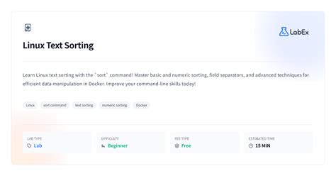 linux text sorting labex