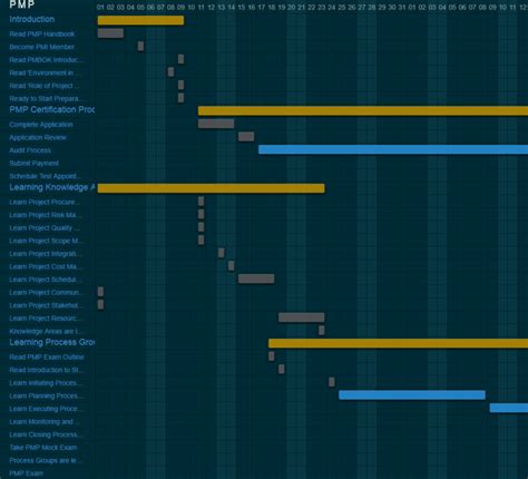 PMP Preparation Gantt Chart KnowledgeMap