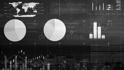 Animation Of Statistics And Data Processing Over Cityscape Stock