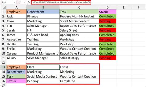 How To Do A Horizontal Filter In Excel