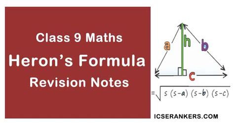 Revision Notes For Class 9 Maths Chapter 7 Herons Formula