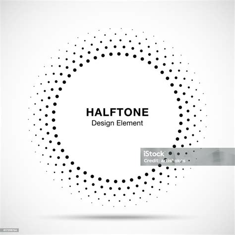 하프톤 벡터 원형 프레임 점 엠 블 럼 디자인 요소 의료 화장품에 대 한 심볼 테두리 라운드 아이콘 하프톤 동그라미를 사용 하 여 래스터 텍스처 점 0명에 대한 스톡 벡터