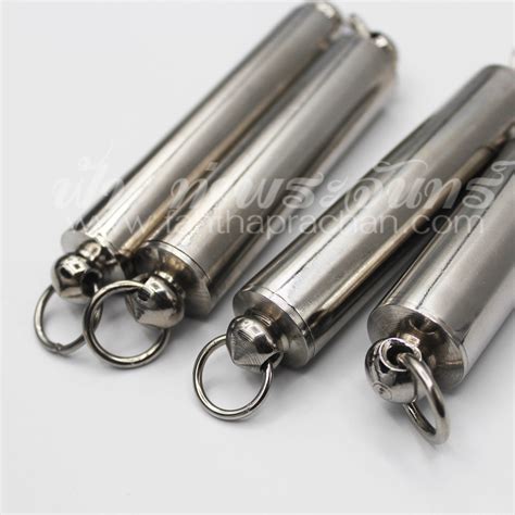 หลอดตะกรุด ทึบ ฝาเกลียวสแตนเลส สองหัว ร้านฟ้า ท่าพระจันทร์ ศูนย์รวมตลับพระ เลี่ยมพระ สร้อยคอ