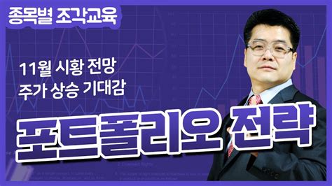 포트폴리오 전략 11월 시황 전망 And 주가 상승 기대감 Youtube