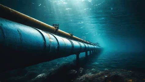 Underwater Oil And Gas Transporting Pipeline Stock Illustration