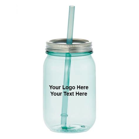 Custom Imprinted 25 Oz Vintage Mason Jars With Straws