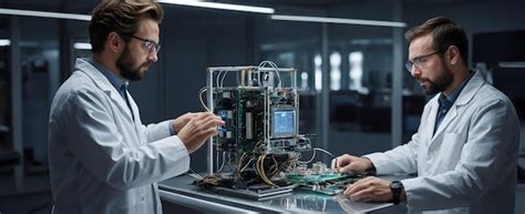 Premium Photo Professional Physicist Engaged In Quantum Computing