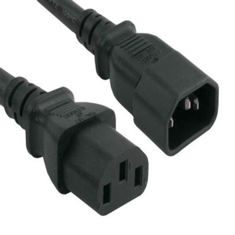 15ft 16 AWG Computer Power Extension Cord IEC320 C13 To IEC320 C14