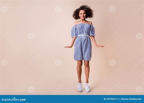 Full Length Photo Of Sweet Girly Girl Dressed Off Shoulders Clothes