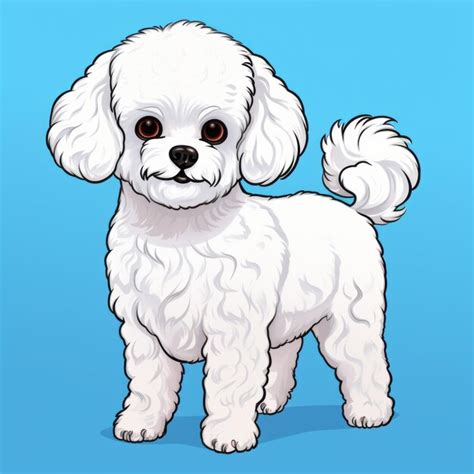 Retrato Realista De Un Perro Blanco De Dibujos Animados Sobre Un Fondo