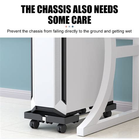 Mobile CPU Stand Adjustable Computer Tower Stand With Caster Wheels