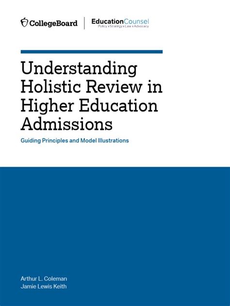 Understanding Holistic Review He Admissions Pdf Institution Policy