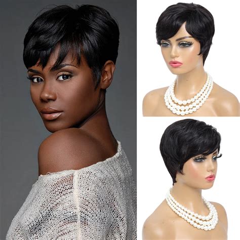 Yonova Pixie Cut Wig Human Hair For Women Short Wigs Layered Pixie