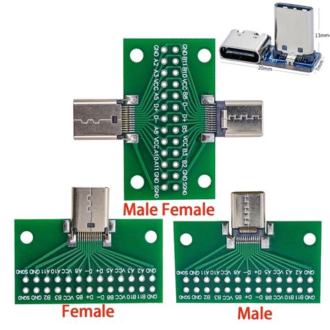 Type C Male To Female Usb Test Pcb Board Adapter Type C P Mm Connector Socket For Data