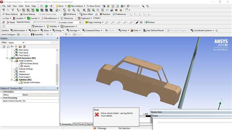 unable solve solution ” solver checks failed”