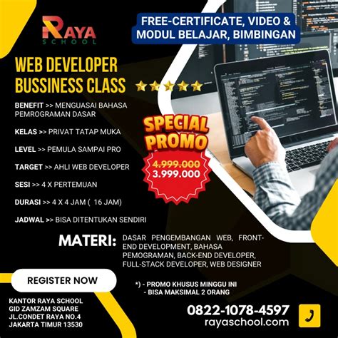 Kursus Web Developer Buka Peluang Karir Cerah Raya School