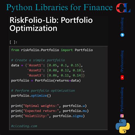 Python Libraries For Financial Analysis And Portfolio Management R