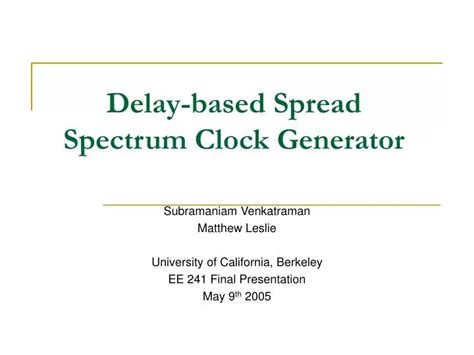 Ppt Delay Based Spread Spectrum Clock Generator Powerpoint