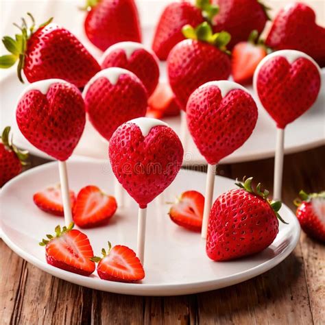 Candy Strawberry Heart Cake Pops On Stick Stock Illustration Illustration Of Heart Berry