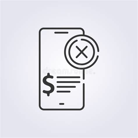 Line Art Online Failed Payment Icon Logo Vector Illustration Design Error Transfer Money Symbol