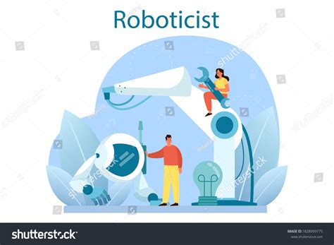 Roboticist Concept Robotic Engineering Constructing Idea Stock Vector Royalty Free 1828999775