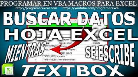 Buscar Datos A Medida Que Se Escribe En Textbox Programar En Vba