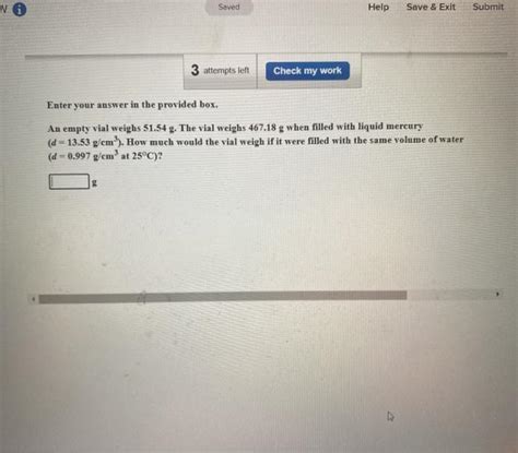 Solved NA Saved Help Save Exit Submit 3 Attempts Left Chegg Com