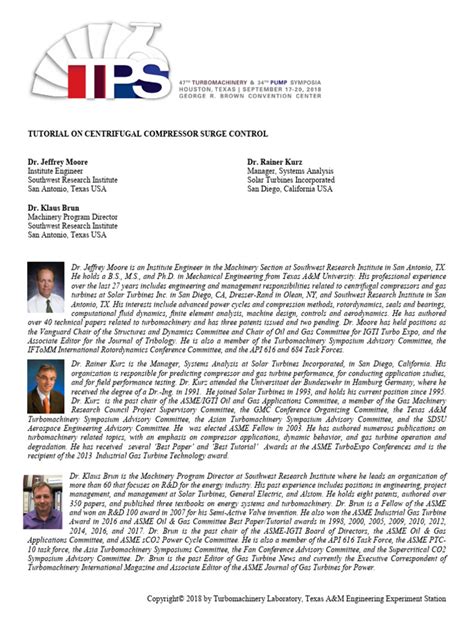 Tutorial On Centrifugal Compressor Surge Control Pdf Turbomachinery Gases