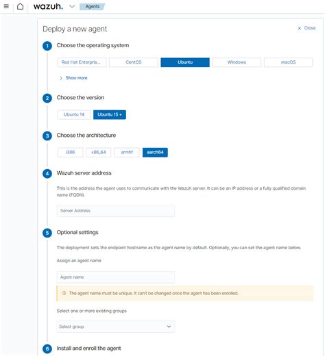 No Arch Agent Option Rwazuh