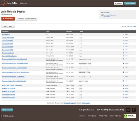 Sneak Preview Of Our New Dossier Interface Interfolio