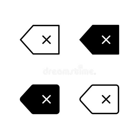 Backspace Icon Set Backspace Button Delete Symbol 4 Icons Stock Vector Illustration Of