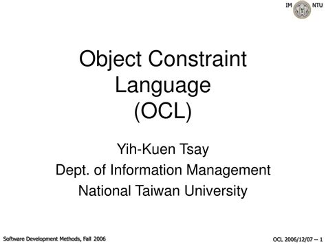 Ppt Object Constraint Language Ocl Powerpoint Presentation Free Ppt Object Constraint Language Ocl Powerpoint Presentation Free