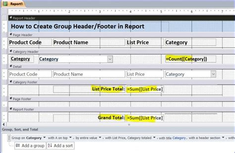 How To Add Group Headerfooter In Report