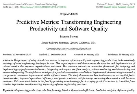Softwareengineering Predictivemetrics Machinelearning Devops… Saumen Biswas