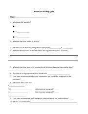 Forms Of Writing Quiz FAP Modes Of Writing Thesis Format And Course Hero