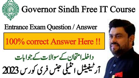 Governor Sindh It Course Test Syllabus Governor Sindh It Course How