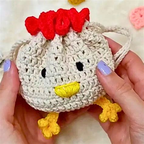 Crochet Cutest Hen Drawstring Pouch Pattern Free Yours Crafts