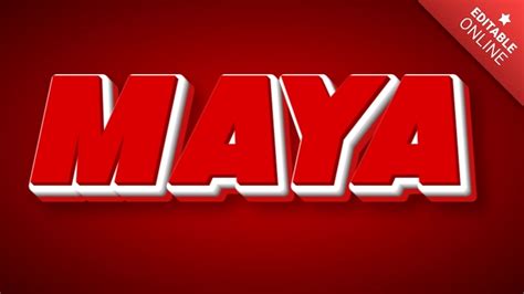 maya red futuristic text effect generator