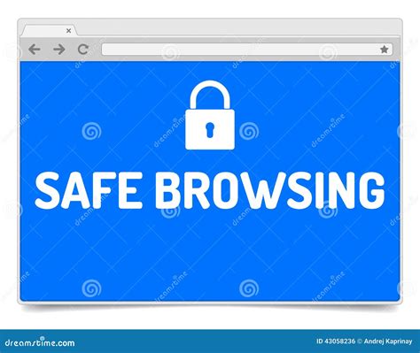 Safe Browsing Opened Internet Browser Window On White Background With Shadow Vector