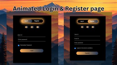 Animated Login And Registration Page Using Html Css And Javascript Html