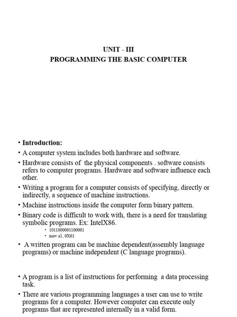 Ca Unit Iii Pdf Assembly Language Computer Program