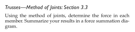 Solved Trusses Method Of Joints Section 3 3 Using The